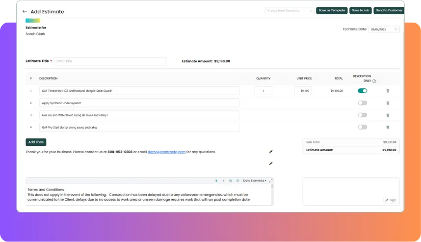 Estimates & E-Signatures for contractors | ContractQ